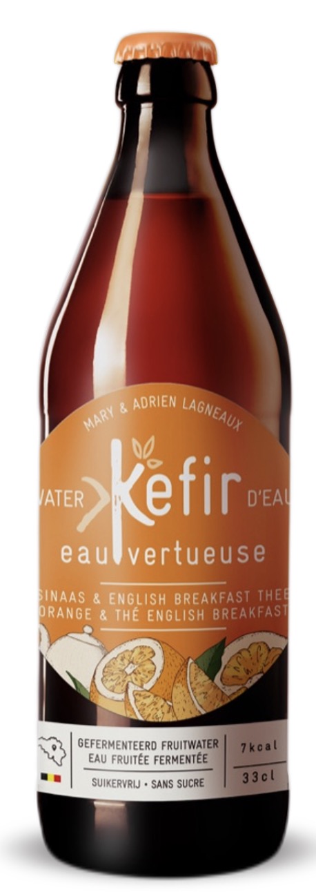 Kéfir Eau Vertueuse Orange & English Breakfast 24 x 33 cl